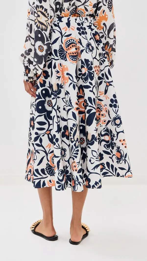 La DoubleJ Floral Print Drawstring Skirt