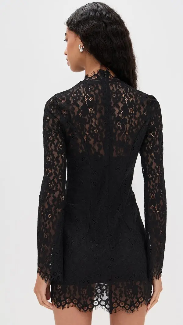 Afrm Irene Mini Lace Dress - Noir | Editorialist
