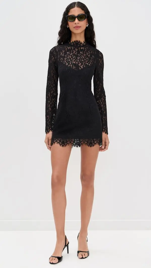 afrm black lace dress Shae Lace Dress