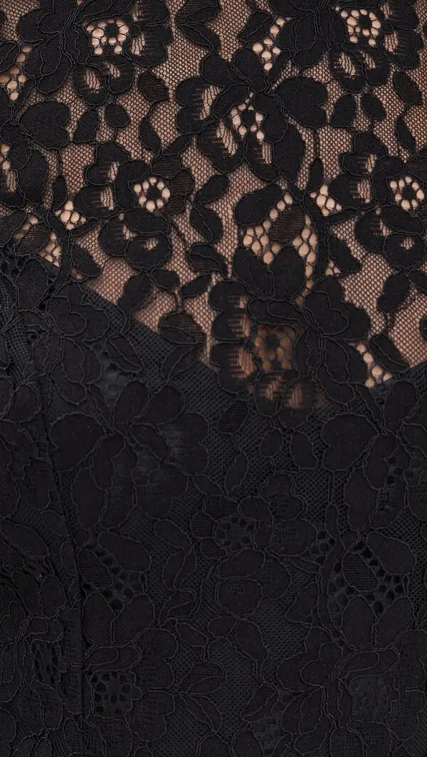 Afrm Irene Mini Lace Dress - Noir
