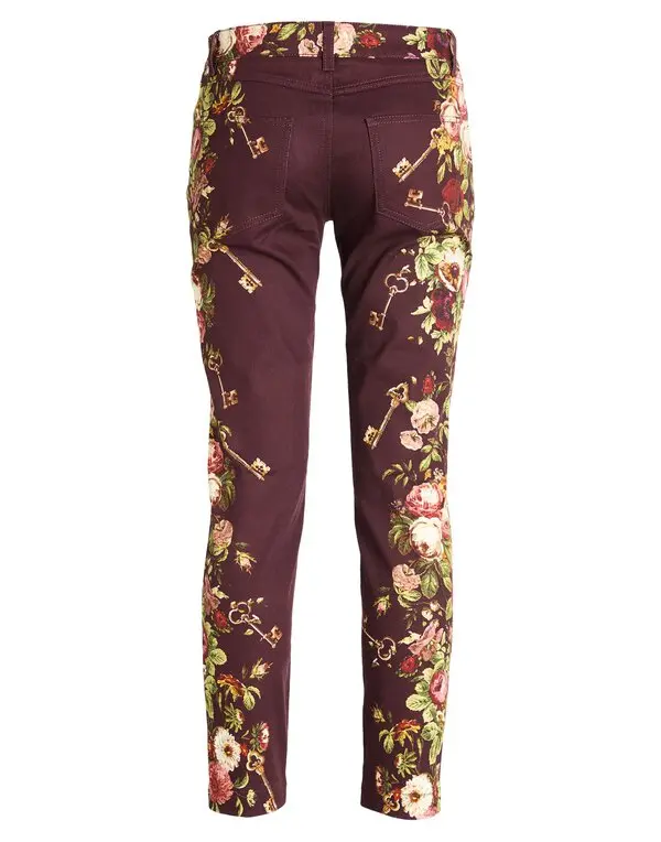 Dolce & Gabbana Floral Printed Tapered Pants - Plum