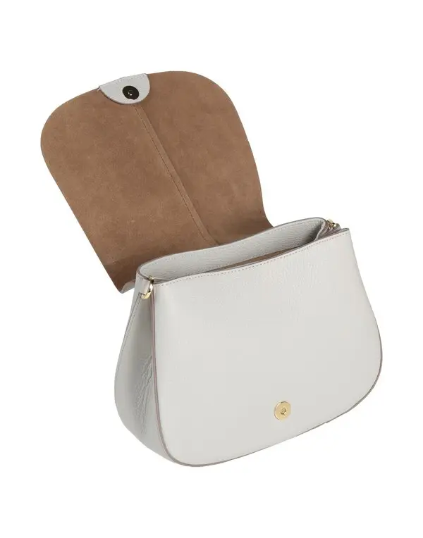 GIANNI CHIARINI Pebbled Leather Saddle Bag - Grey