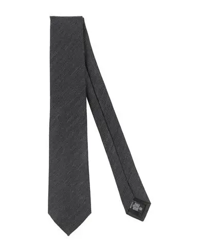 Emporio Armani Necktie In Virgin Wool And Silk - Black