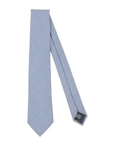 Emporio Armani Houndstooth Virgin Wool Necktie - Blue