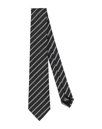 Emporio Armani Striped Jacquard Satin Necktie - Black