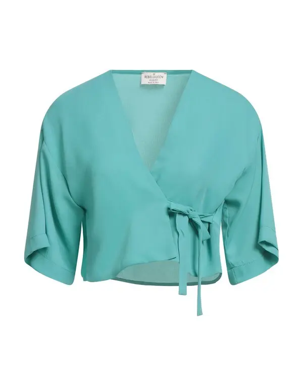 REBEL QUEEN BY LIU •JO Cropped Wrap Top With Tie Detail