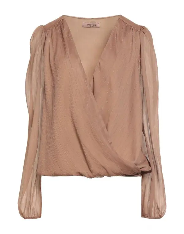 TWINSET Metallic Georgette Top