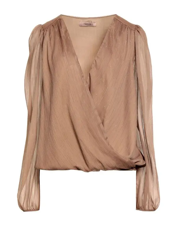 TWINSET Metallic Georgette Top