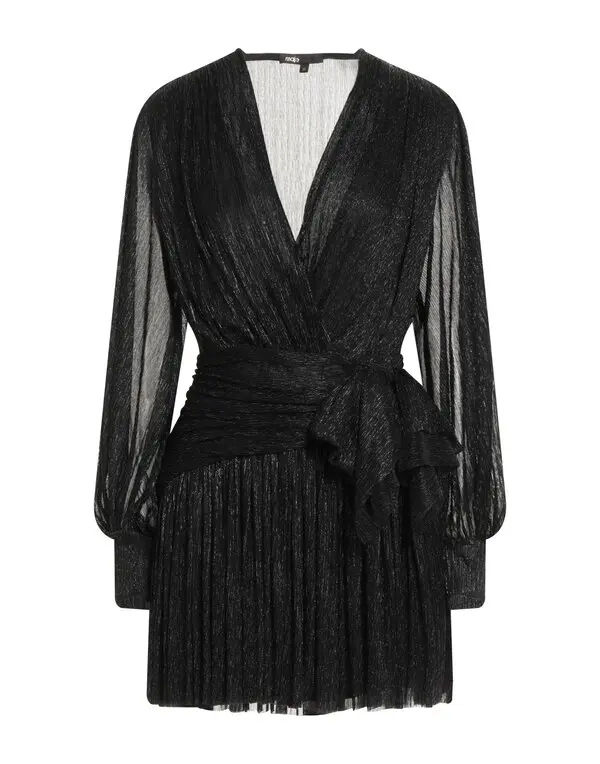Maje Metallic Tulle Flared Mini Dress