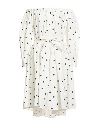 Maje Mini Polka-dot Flared Dress - White