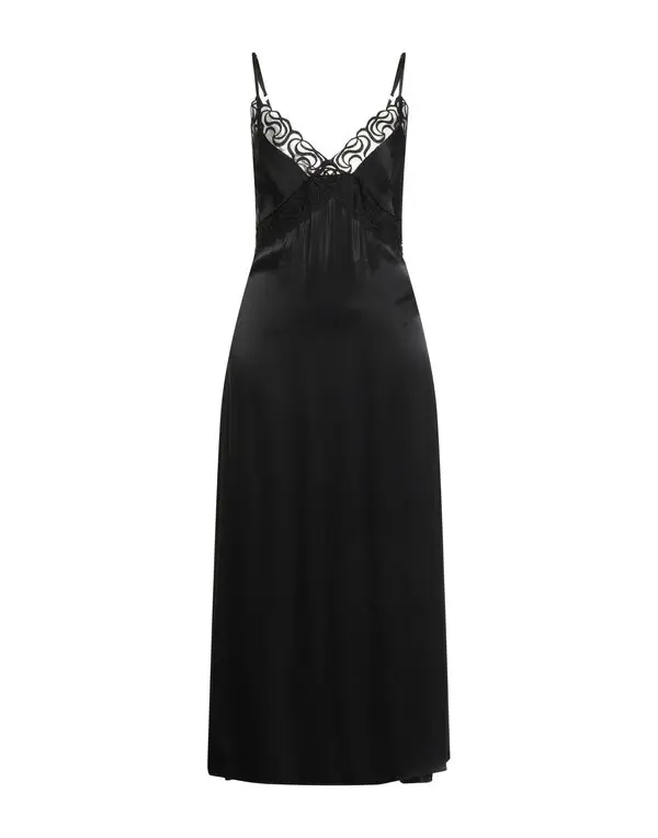 Sandro Viscose Maxi Dress With Lace Trims