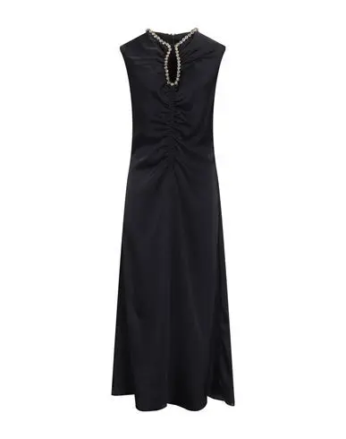 Sandro Maxi Dress With Appliqués And Crystals