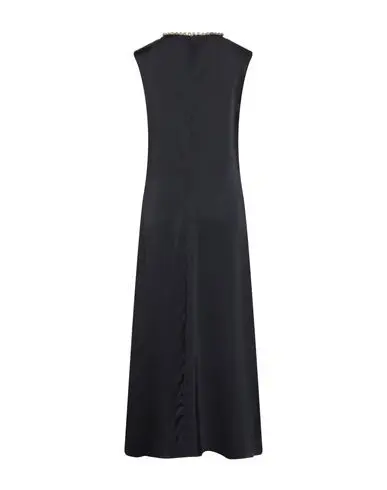Sandro Maxi Dress With Appliqués And Crystals