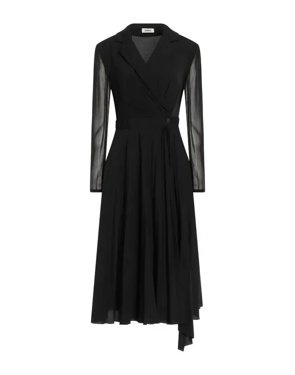 Buy Sandro Midi Wrap Dress - Black At 39% Off | Editorialist