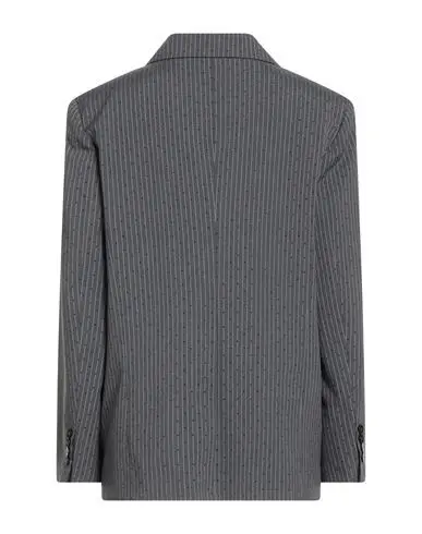 Maje Single-breasted Pinstriped Blazer With Crystal Embellishments