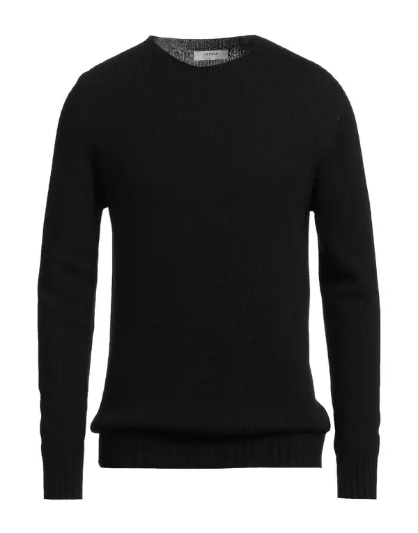 Alpha Studio Sweater In Recycled Wool Blend - Black