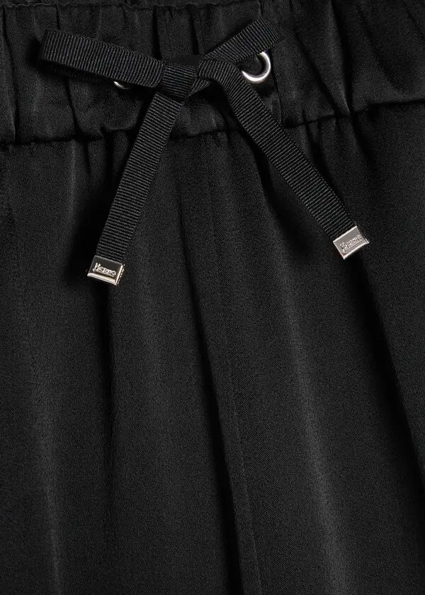 Herno Wide-leg Crepe De Chine Trousers - Black
