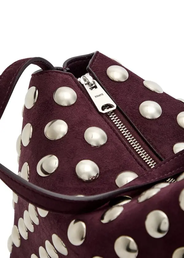 Khaite Lina Medium Studded Cross-body Bag - Burgundy