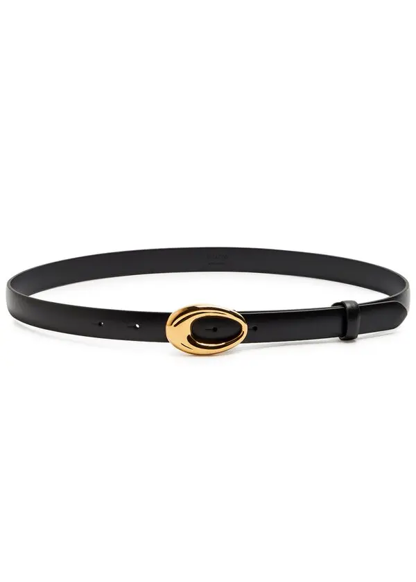 Khaite Olivia Leather Belt - Black