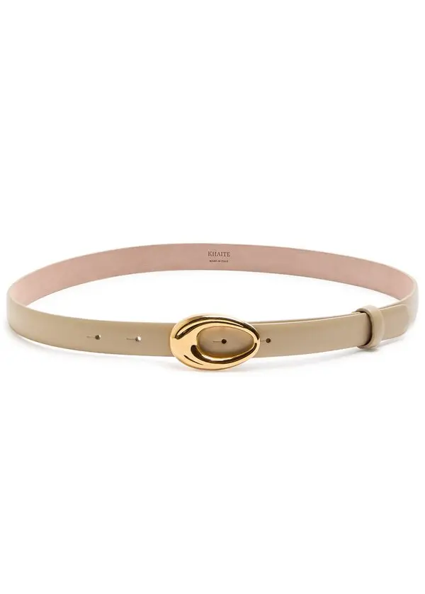 Khaite Olivia Leather Belt - Nude