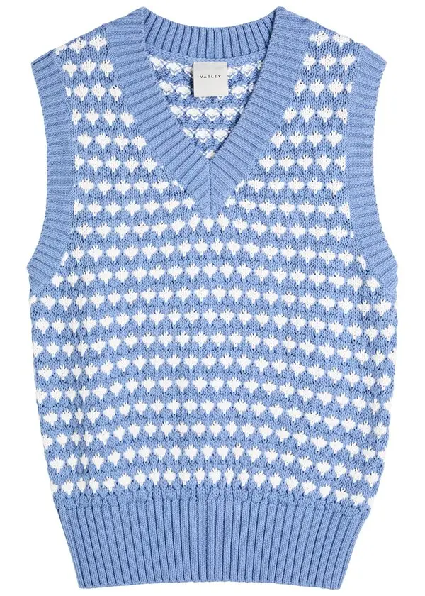 Varley Patterned Knit Vest - Blue