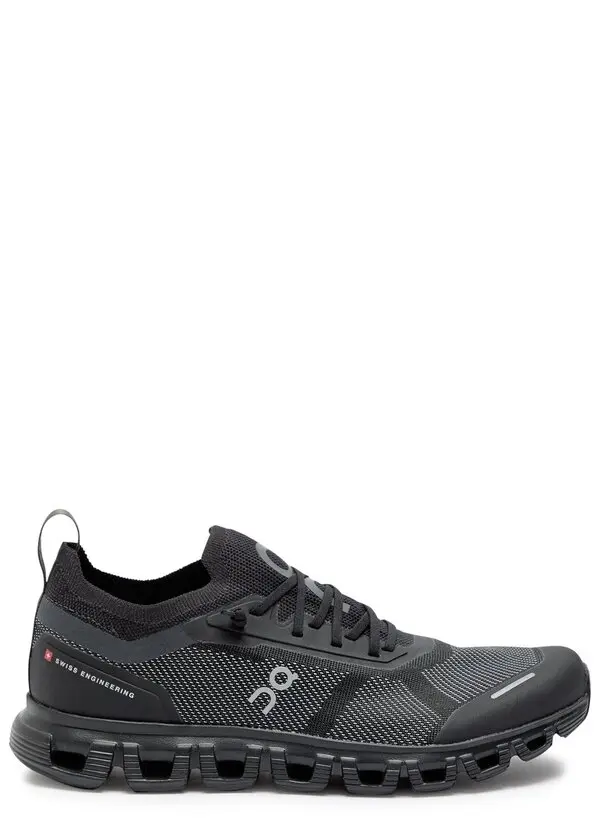 On Cloud 6 Versa Panelled Mesh-knit Sneakers - Black