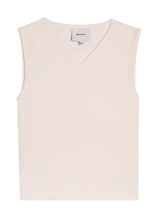 REFORMATION Wren Stretch-cotton Top