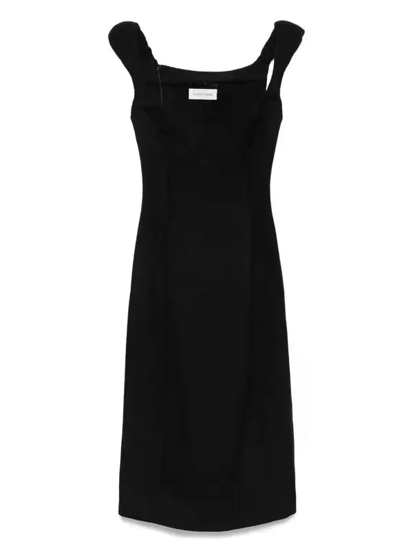 MARINE SERRE Virgin Wool Sleeveless Dress