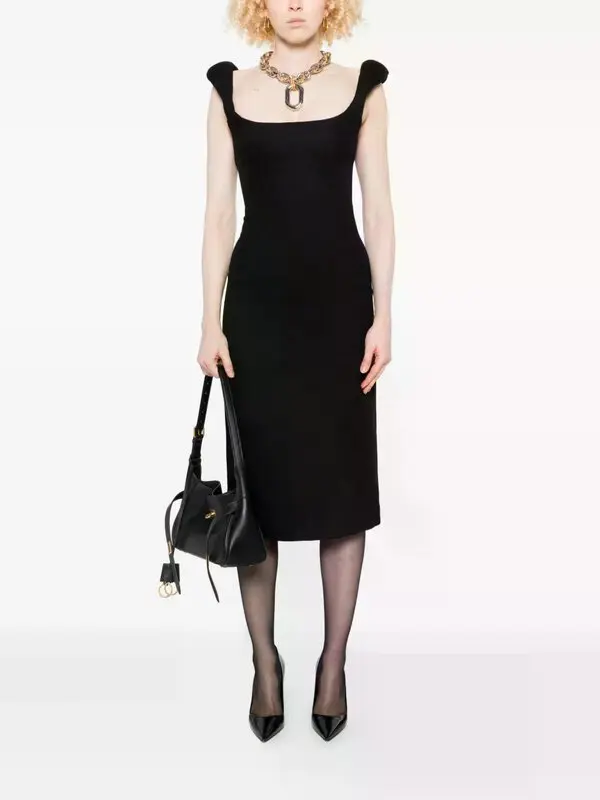 MARINE SERRE Virgin Wool Sleeveless Dress
