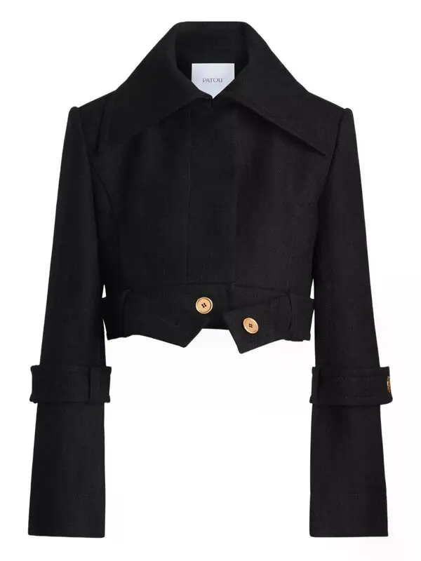 PATOU Belted Wide-lapel Jacket - Black
