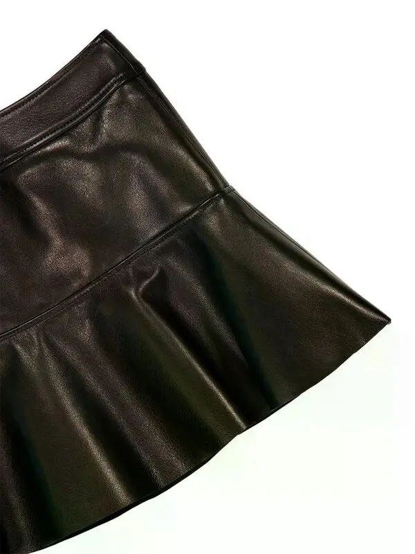TOM FORD Leather Ruffled Mini Skirt