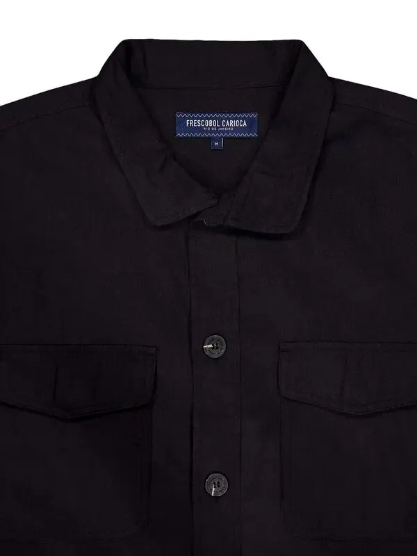 Frescobol Carioca Nuno Long-sleeves Pocket Shirt Jacket - Black