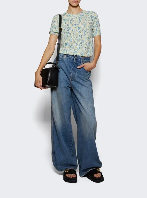 Loewe Piping Detail Cotton Denim Jeans