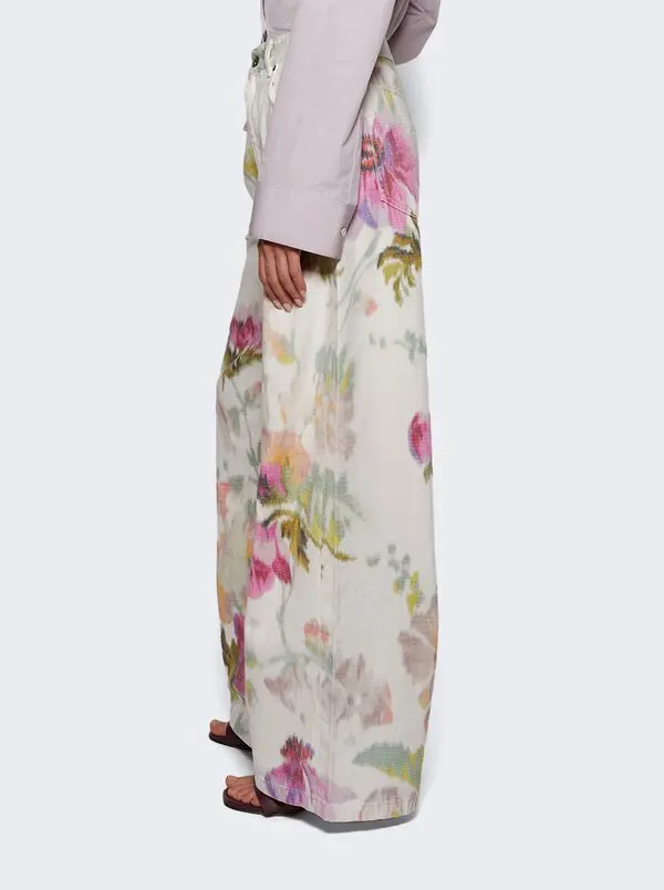 Loewe Floral Print Wide Leg Jeans