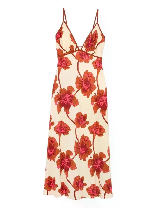 Johanna Ortiz Sendero De Astromelias Midi Dress - Neutrals