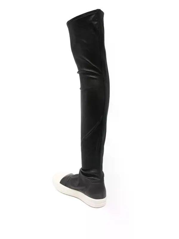 Rick Owens Leather Over-the-knee Sneakers - Black