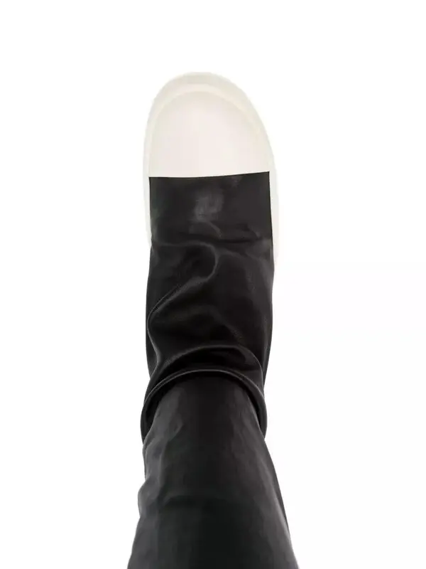 Rick Owens Leather Over-the-knee Sneakers - Black