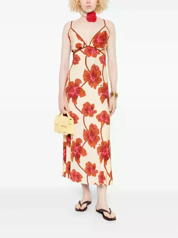 Johanna Ortiz Sendero De Astromelias Midi Dress - Neutrals