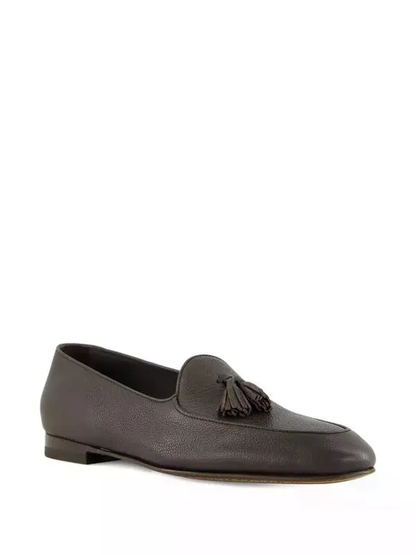 Manolo Blahnik Lennox Leather Loafers - Brown