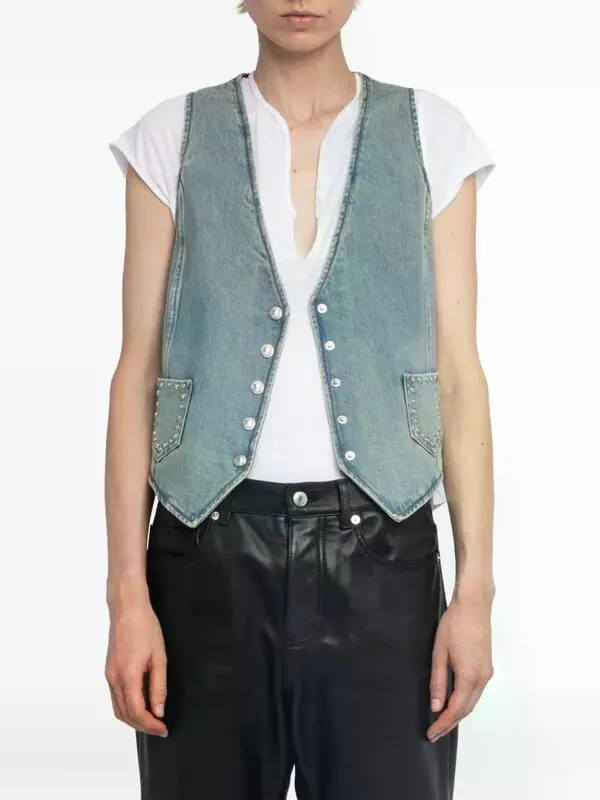 Zadig&Voltaire V-neck Studded Waistcoat - Blue