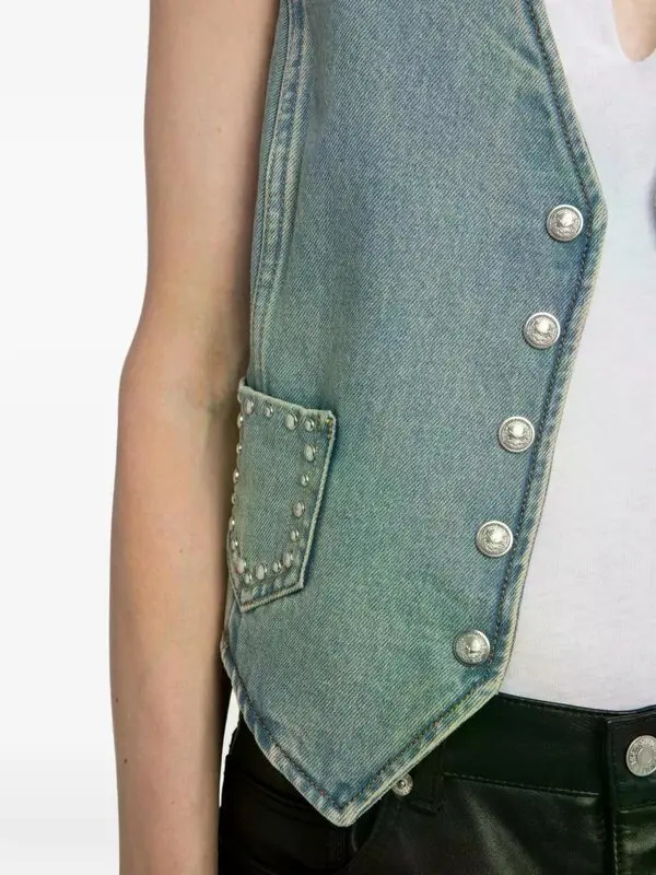 Zadig&Voltaire V-neck Studded Waistcoat - Blue