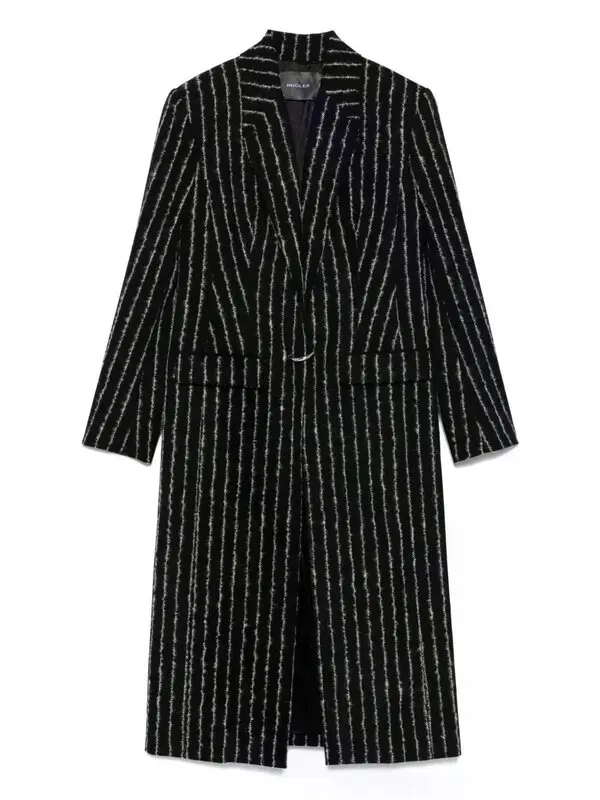 MUGLER Pinstripe Wool Coat