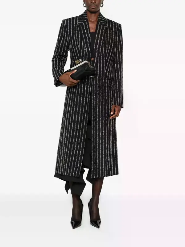 MUGLER Pinstripe Wool Coat