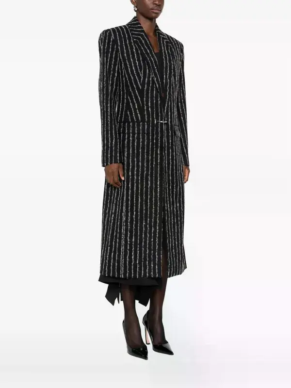 MUGLER Pinstripe Wool Coat