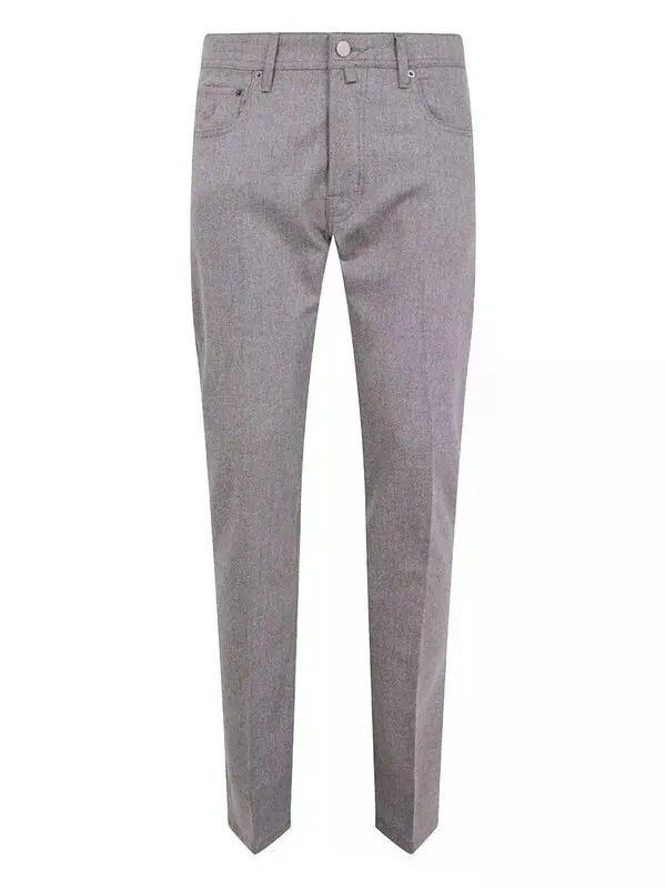Jacob Cohen Wool Trousers With Embroidered Pocket
