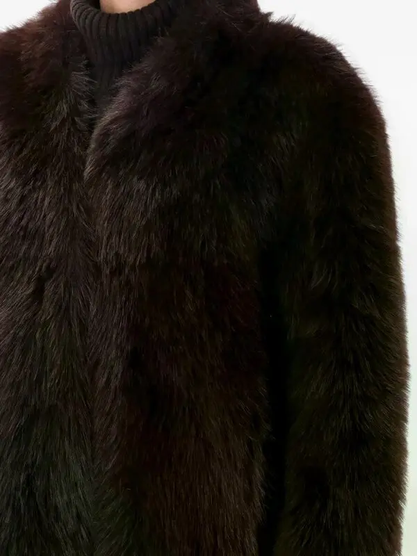 SWORD 6644 Longline Faux-fur Coat