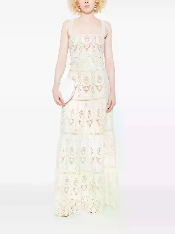 Johanna Ortiz Lace Tiered Maxi Skirt