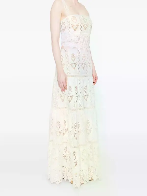 Johanna Ortiz Lace Tiered Maxi Skirt