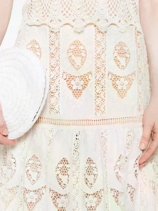 Johanna Ortiz Lace Tiered Maxi Skirt