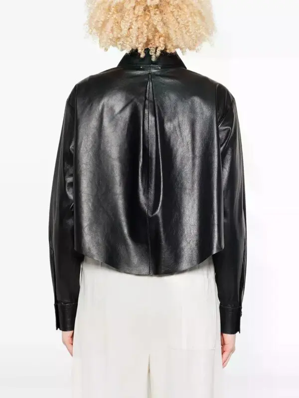 FORTE_FORTE Nappa Leather Pocket Shirt